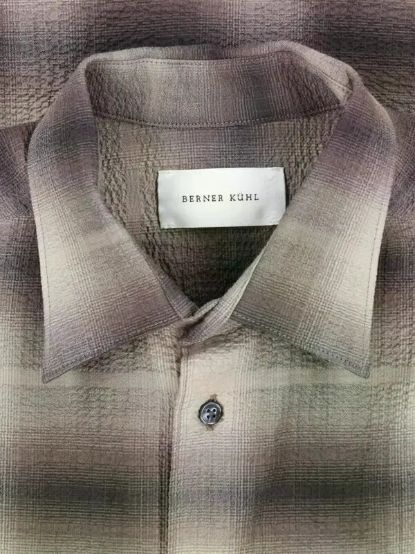 BERNER KUHL Check-pattern Crinkled-finish Shirt