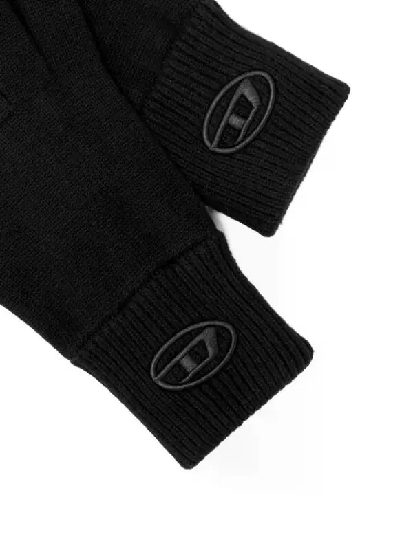 DIESEL® Oval D Logo-embroidered Gloves