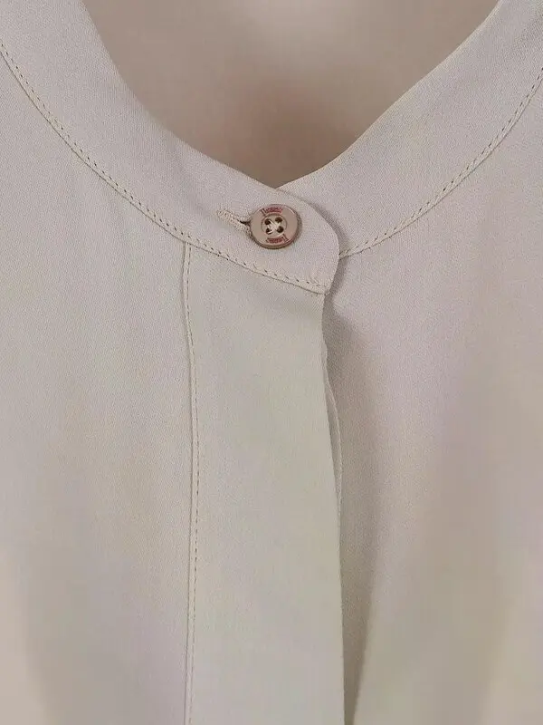 Herno Cap-sleeve Band-collar Blouse