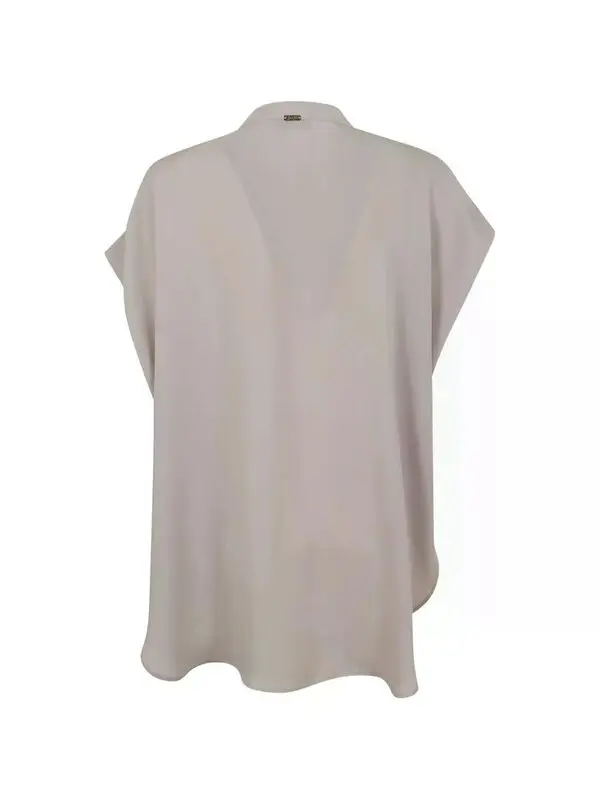 Herno Cap-sleeve Band-collar Blouse