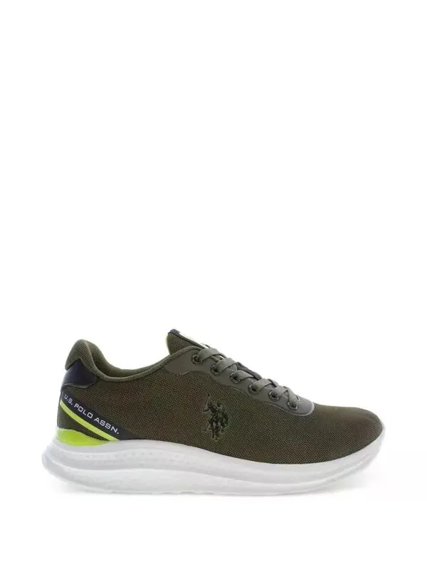 U.s. Polo Assn. Logo-patch Lace-up Sneakers - Green