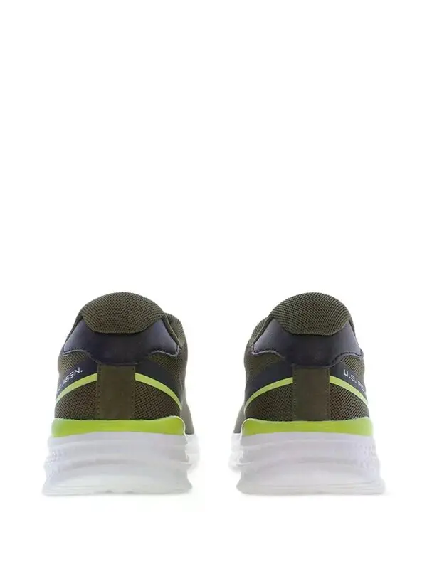 U.s. Polo Assn. Logo-patch Lace-up Sneakers - Green