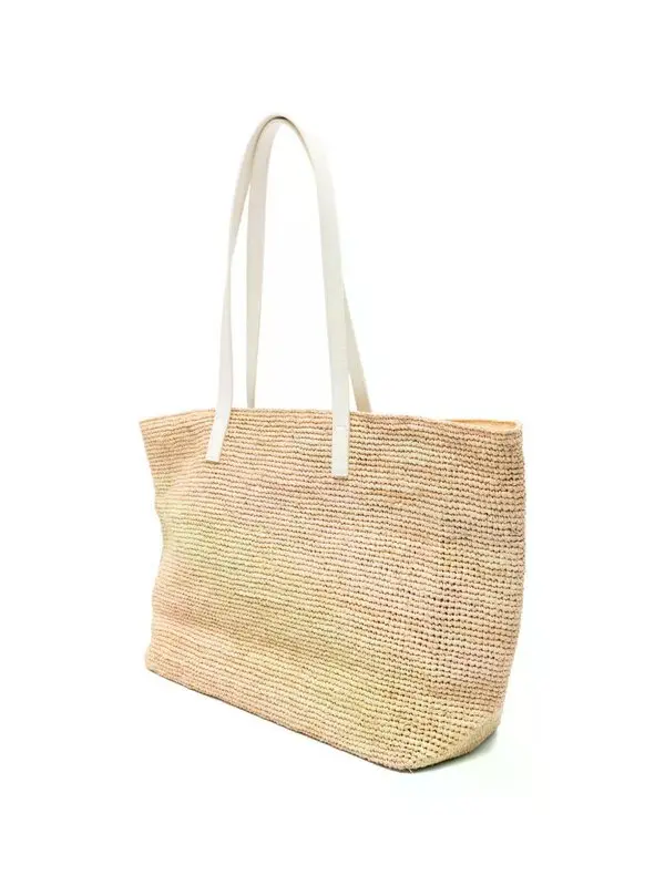 MC2 SAINT BARTH Raffia Logo-patch Shoulder Bag - Neutrals