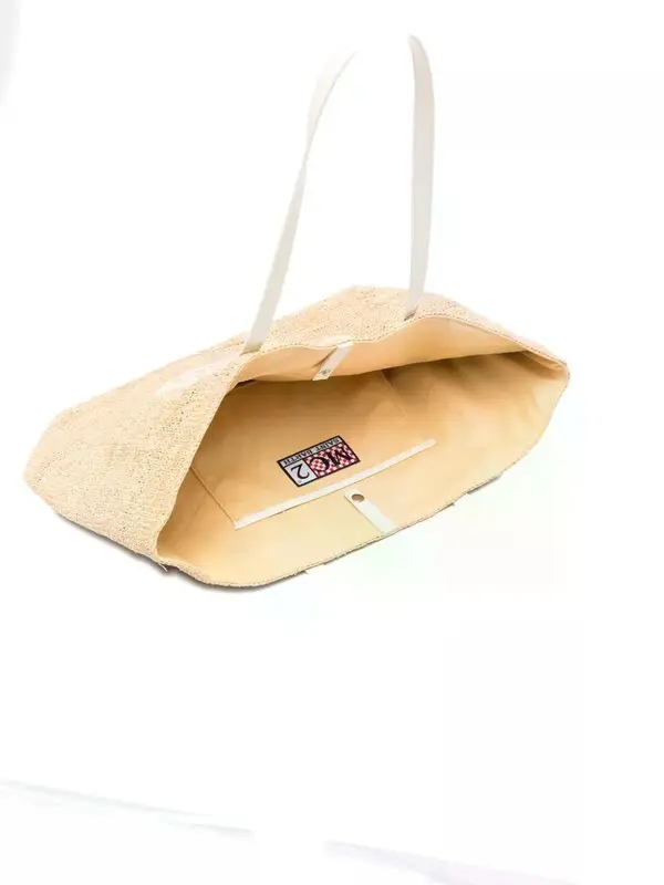 MC2 SAINT BARTH Raffia Logo-patch Shoulder Bag - Neutrals