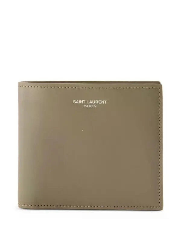 Saint Laurent Paris Logo-print Wallet - Neutrals