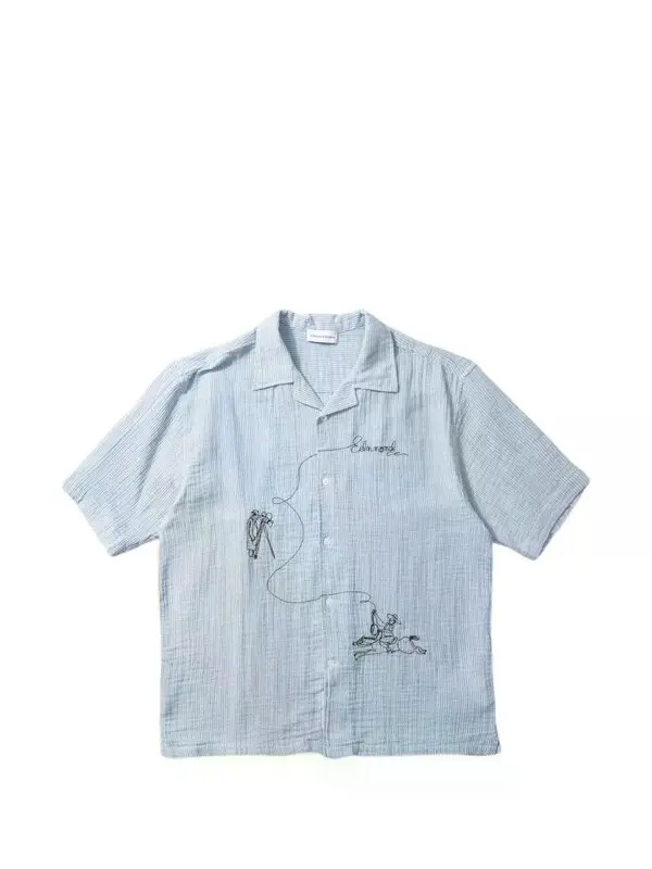 DEAN EDMONDS Western Embroidered Shirt - Blue