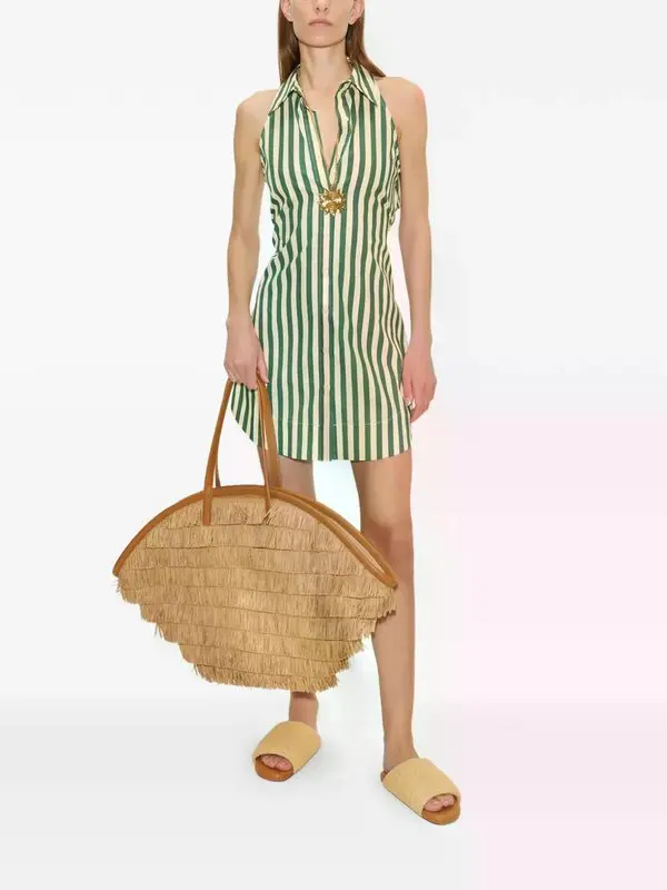 SIMONMILLER Loch Striped Sleeveless Cotton Mini Dress