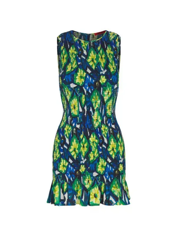 SIMONMILLER Belle Smocked Sleeveless Cotton Mini Dress
