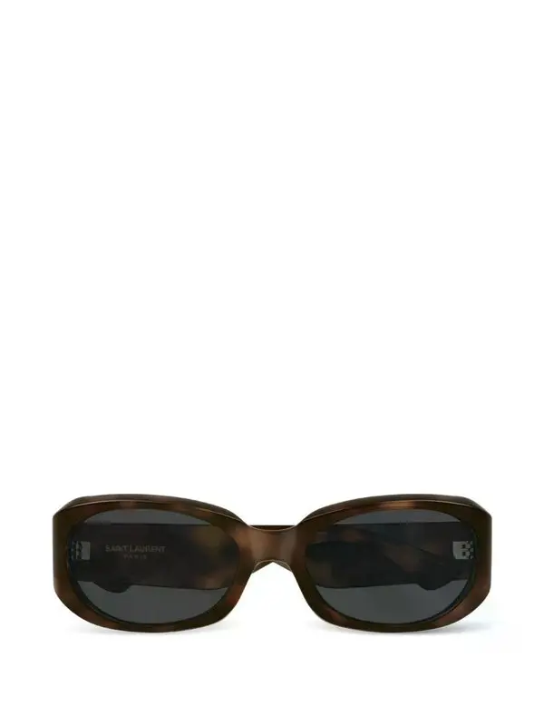 Saint Laurent Tortoiseshell Oval Sunglasses - Brown
