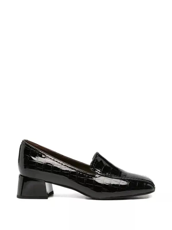 LINDA BAUMANN Crocodile-embossed Leather Pumps