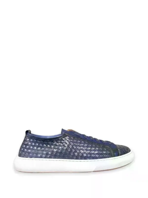 CALCE Interwoven Leather Sneakers - Blue