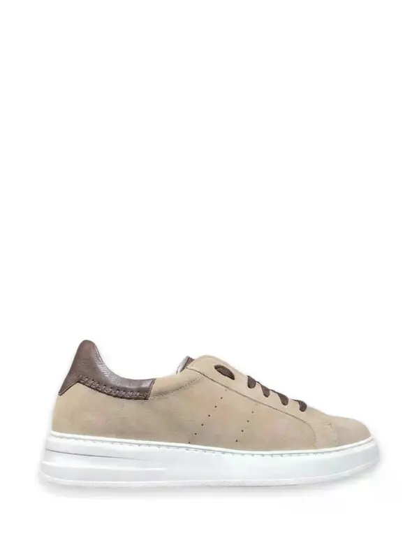 CALCE Panelled Suede Sneakers - Brown