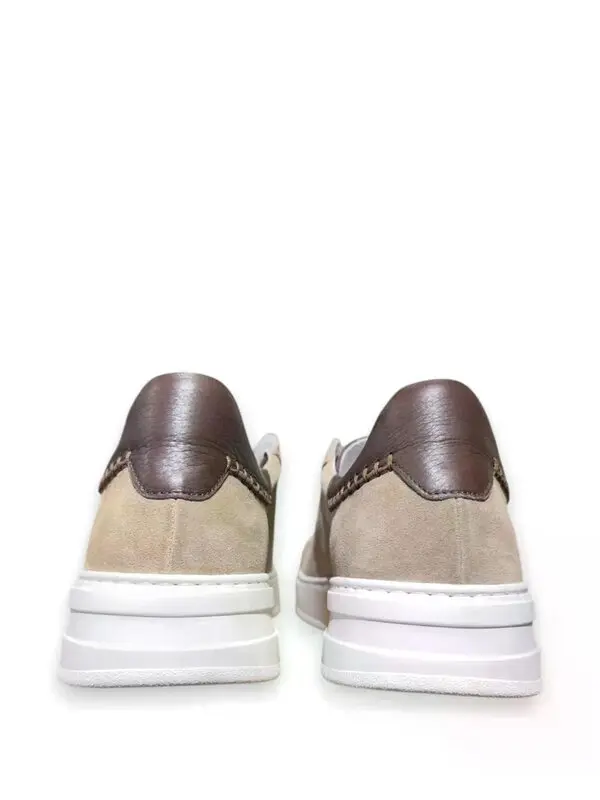 CALCE Panelled Suede Sneakers - Brown