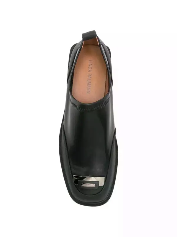 LINDA BAUMANN Square-toe Loafers - Black