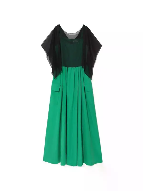 Undercover Sheer-paneled Cargo Midi Dress - Green