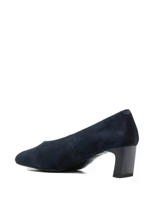 LINDA BAUMANN Suede Square-toe Pumps