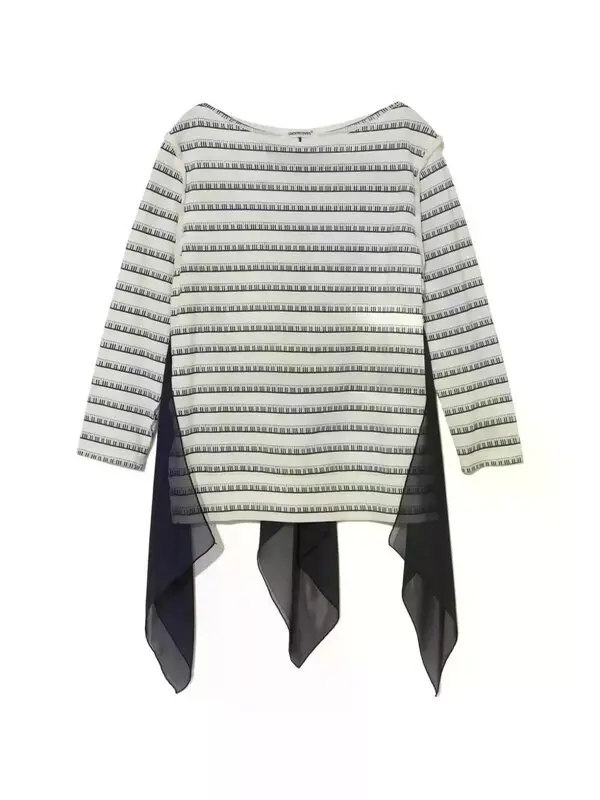 Undercover Piano-print Draped-panel Top