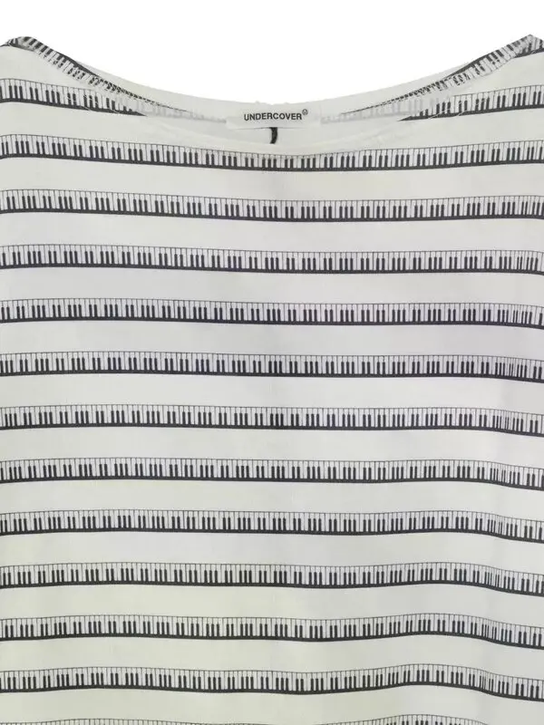 Undercover Piano-print Draped-panel Top