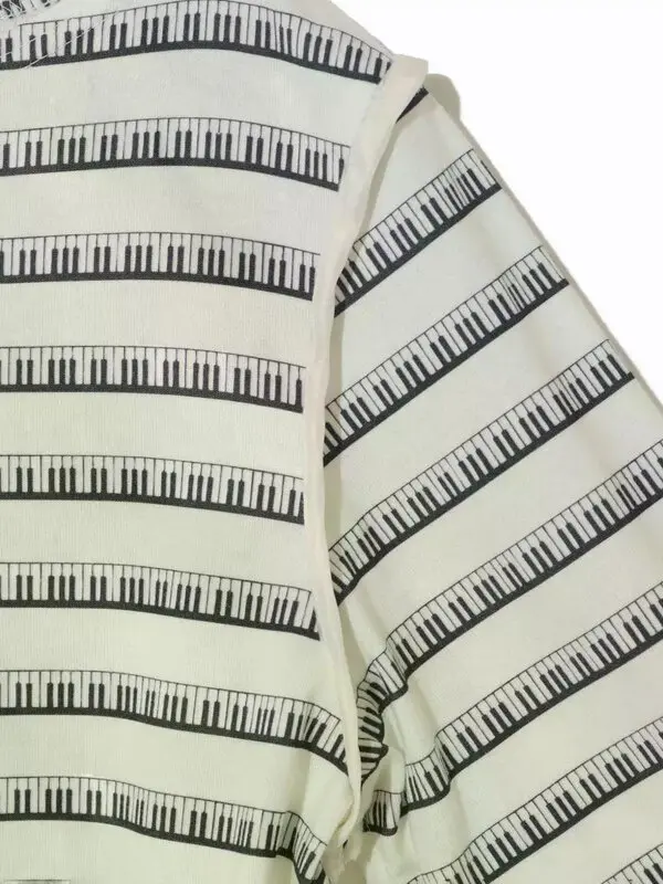 Undercover Piano-print Draped-panel Top