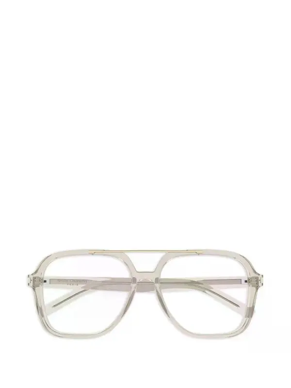 Saint Laurent Geometric Frame Glasses - Neutrals
