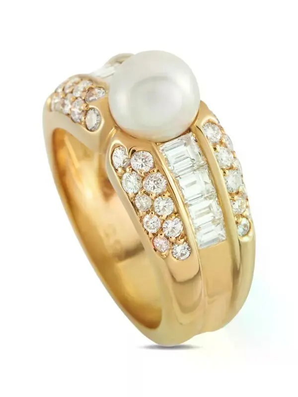 Cartier 18k Yellow Pearl And Diamond Ring - Gold