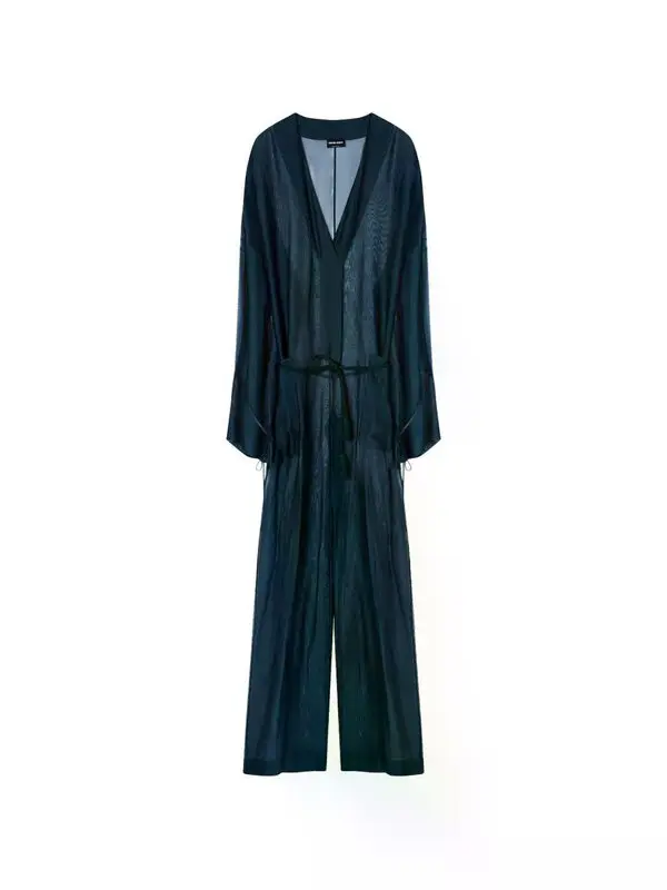 Giorgio Armani Sheer Wide-leg Jumpsuit - Blue