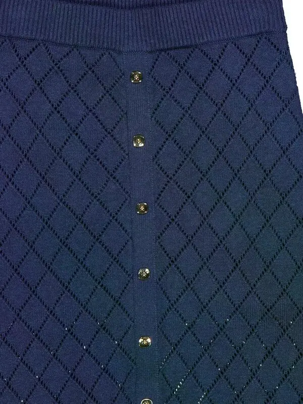 HEVRON Diamond-pattern Button-detailed Skirt