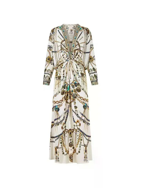 Camilla Twist-front Batwing Maxi Dress