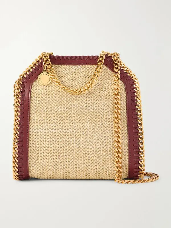 Stella McCartney The Falabella Tiny Raffia Shoulder Bag - Neutrals