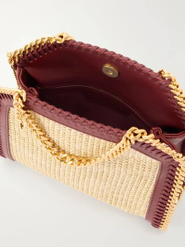 Stella McCartney The Falabella Tiny Raffia Shoulder Bag - Neutrals