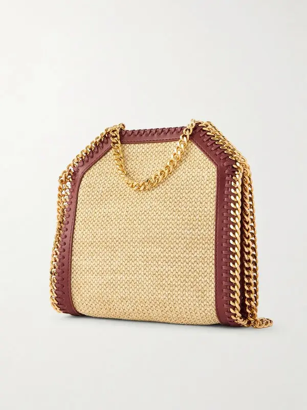 Stella McCartney Falabella" Raffia Shoulder Bag - Neutrals