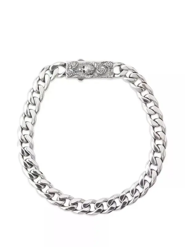 Emanuele Bicocchi Skull Box-clasp Chain Bracelet - Silver