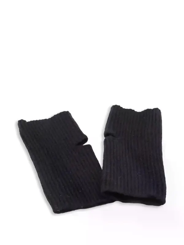 Club Monaco Ribbed-knit Fingerless Gloves - Black