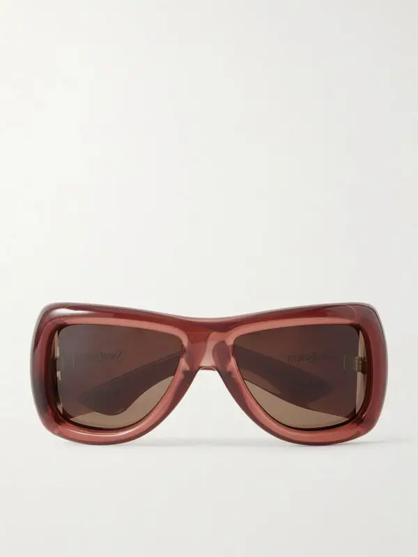 Saint Laurent Sl 902 Howl D-frame Acetate Sunglasses - Burgundy