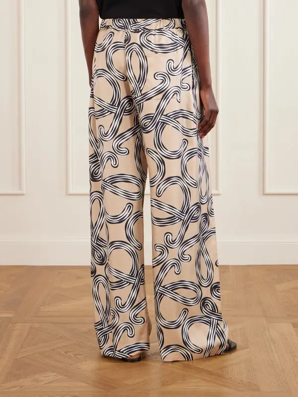 Loewe Paula's Ibiza Printed Mid-rise Straight-leg Silk Pants - Neutrals