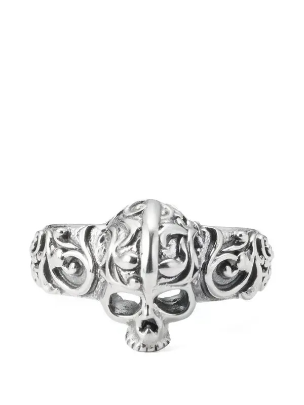 Emanuele Bicocchi Engraved Skull Ring - Silver