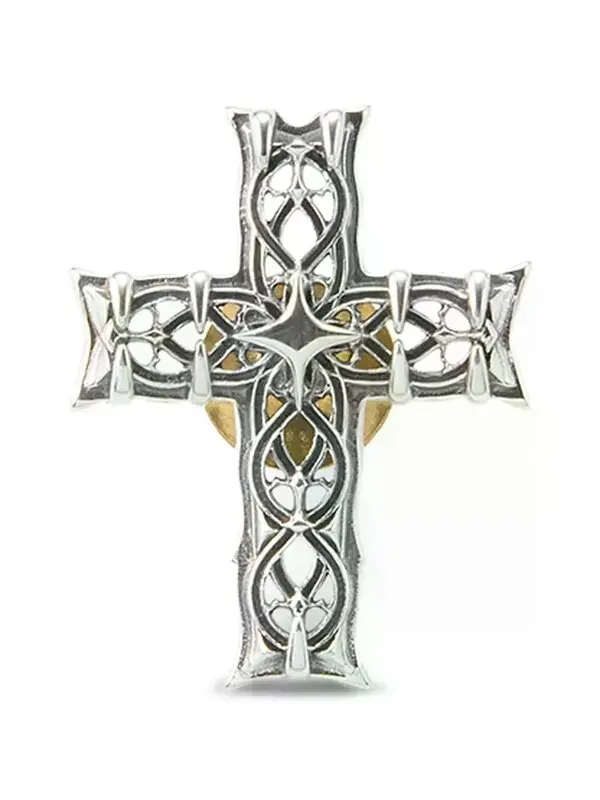 Emanuele Bicocchi Small Notre-dame Cross Brooch - Silver