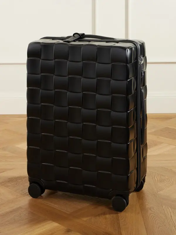 Bottega Veneta Odyssey 55cm Leather-trimmed Intrecciato Polycarbonate Suitcase - Black