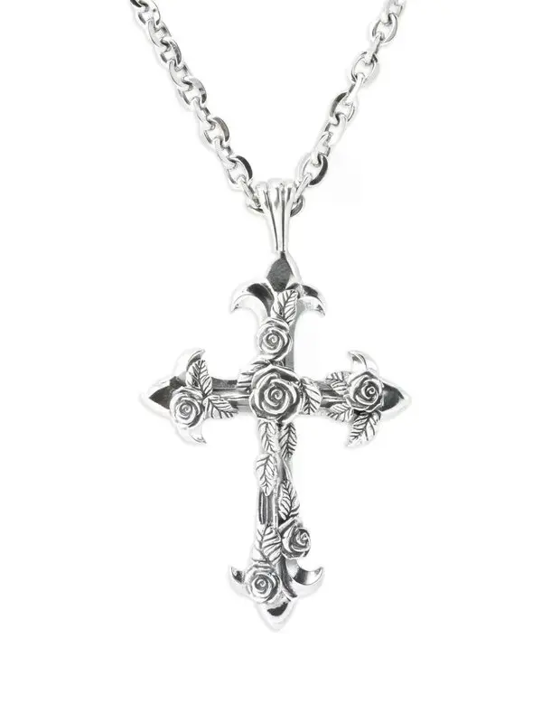 Emanuele Bicocchi Fleury Cross Pendant Necklace - Silver
