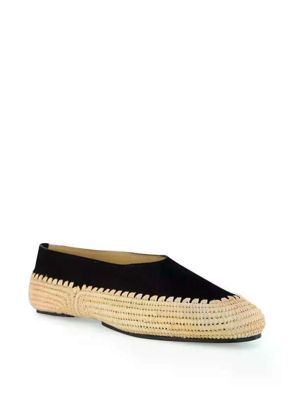 Gabriela Hearst Strength Suede And Raffia Loafers - Neutrals
