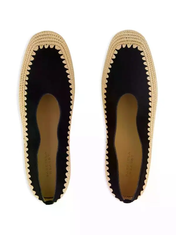Gabriela Hearst Strength Suede And Raffia Loafers - Neutrals