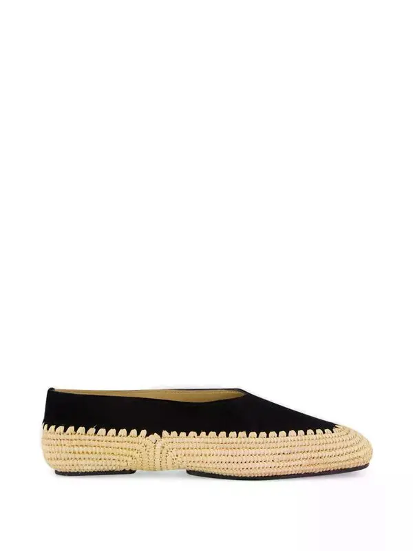 Gabriela Hearst Strength Suede And Raffia Loafers - Neutrals