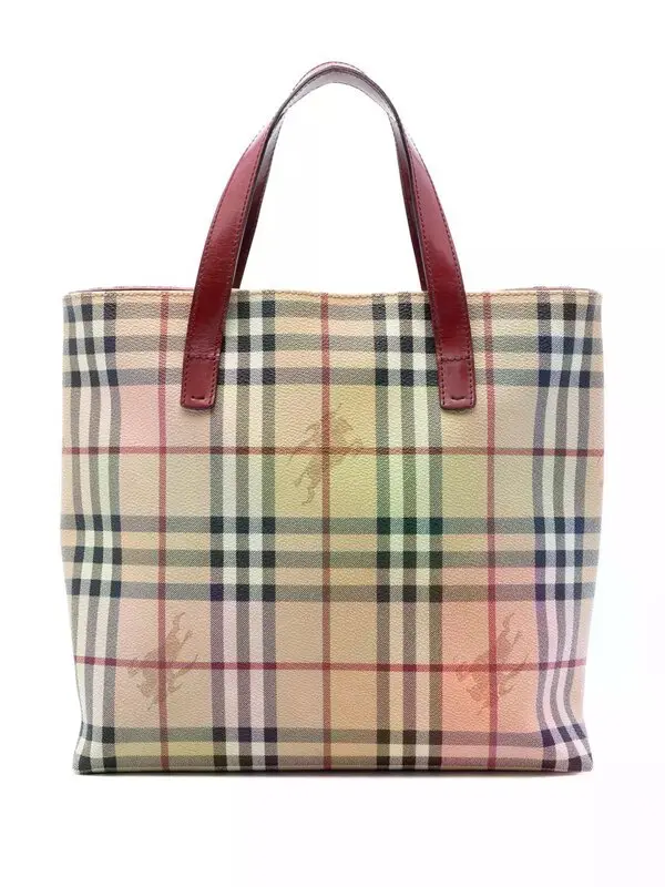 Burberry Haymarket Check Coated Canvas Tote Bag - Neutrals