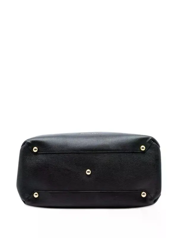 Burberry Leather And House Check Banner Satchel - Black