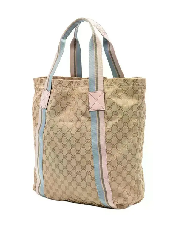 Gucci 2016-2026 Gg Canvas Web Tote Bag - Pink