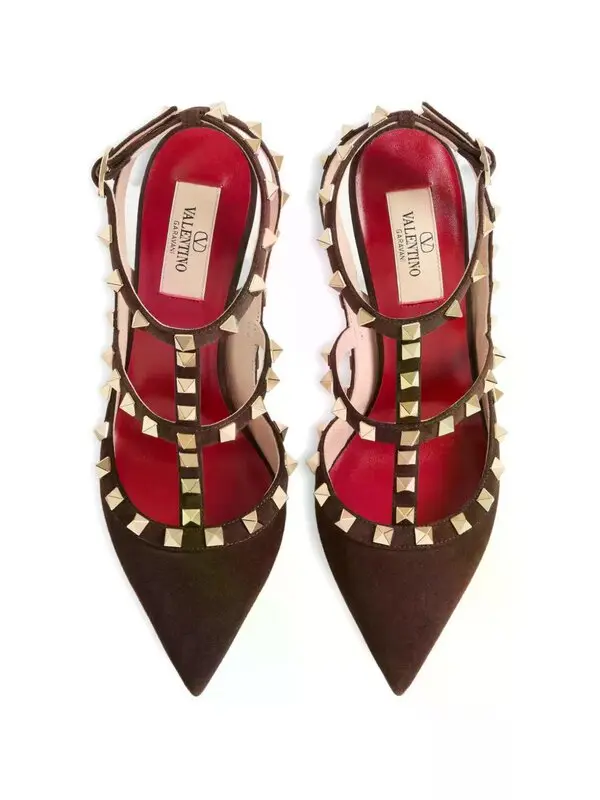 Valentino Garavani Rockstud Suede Pumps - Brown