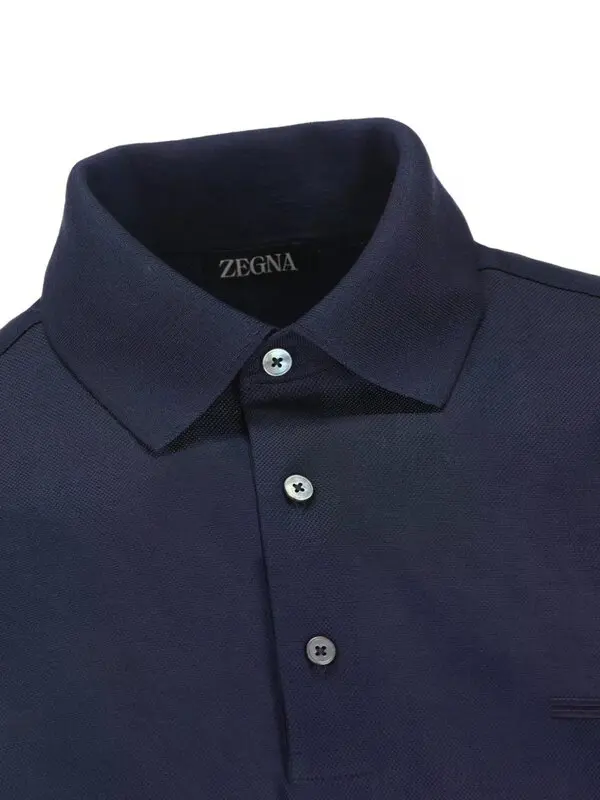 Zegna Short-sleeve Piqué Polo Shirt - Blue