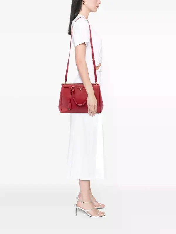 Prada 2000-2010 Medium Saffiano Lux Galleria Double Zip Satchel
