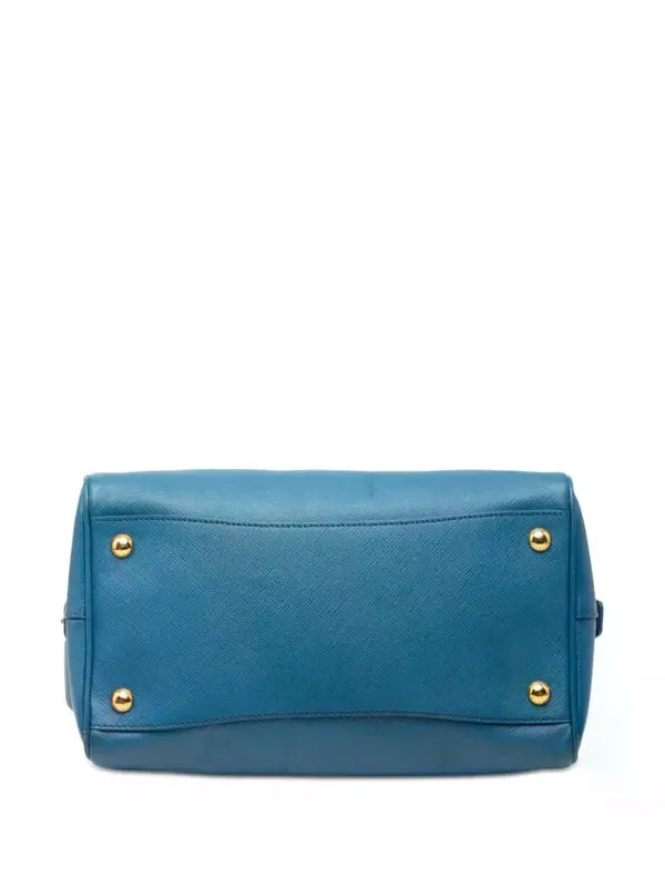 Prada Saffiano Lux Boston Satchel - Blue