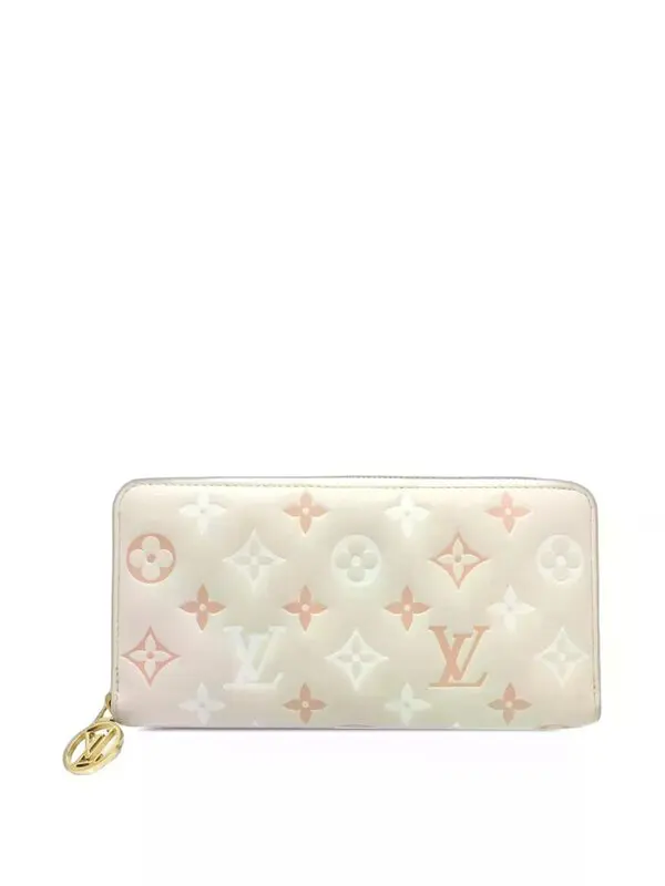 LOUIS VUITTON 2021-2026 Tricolor Monogram Embossed Lambskin Zippy Wallet Long Wallets - Brown